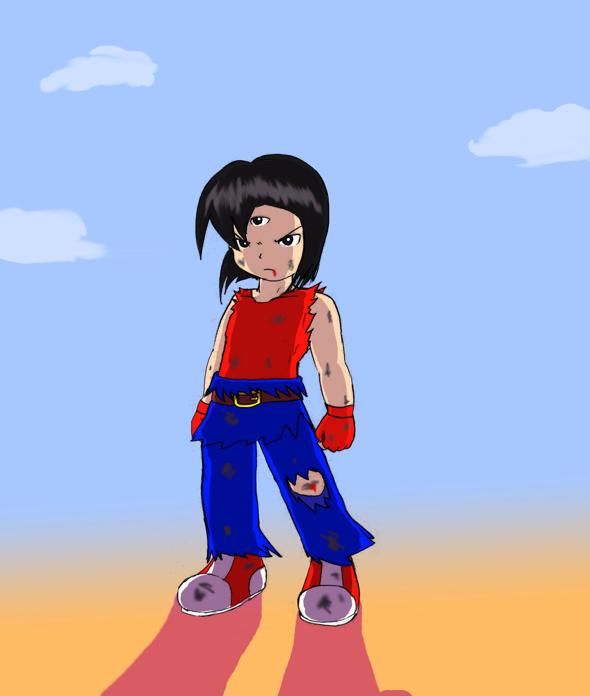 9th Anniversary of Sam Angelica art - Red Rage Mode by achthenuts