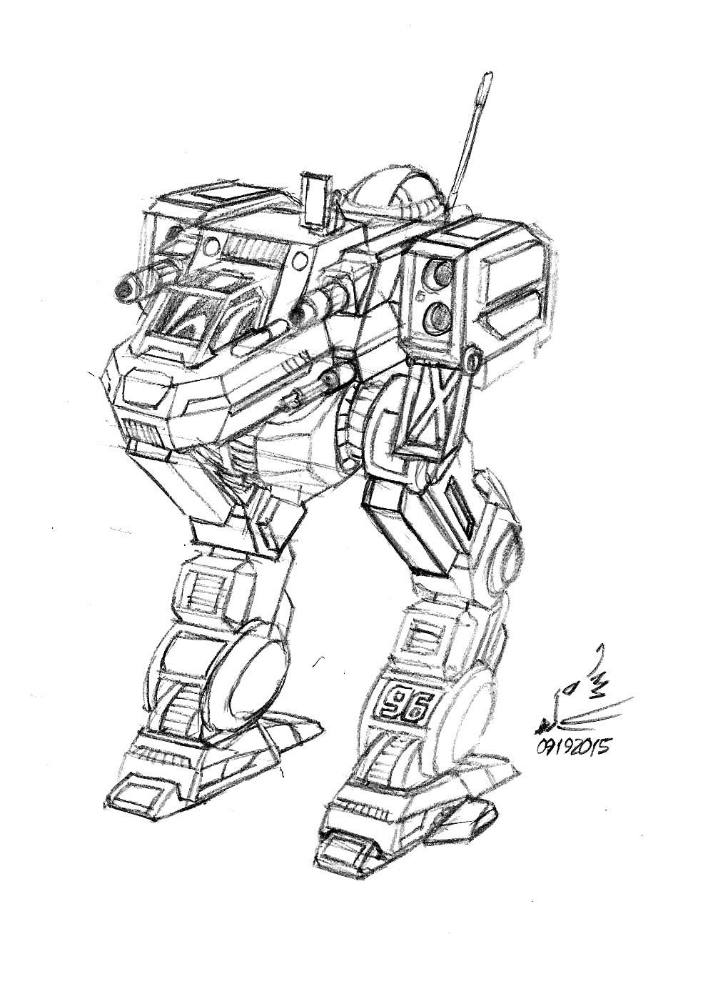 Walmart Doodle: Bigfoot Zero BattleMech by ProjectShadowcat