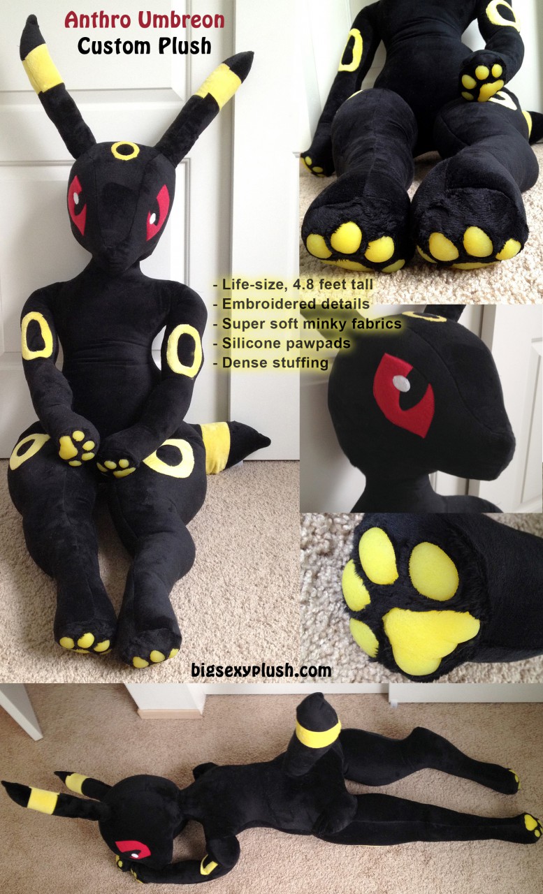 Anthro Umbreon Custom Plush by bigsexyplush