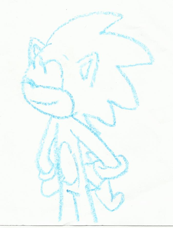 My very first Sonic drawing by KatarinaTheCat18