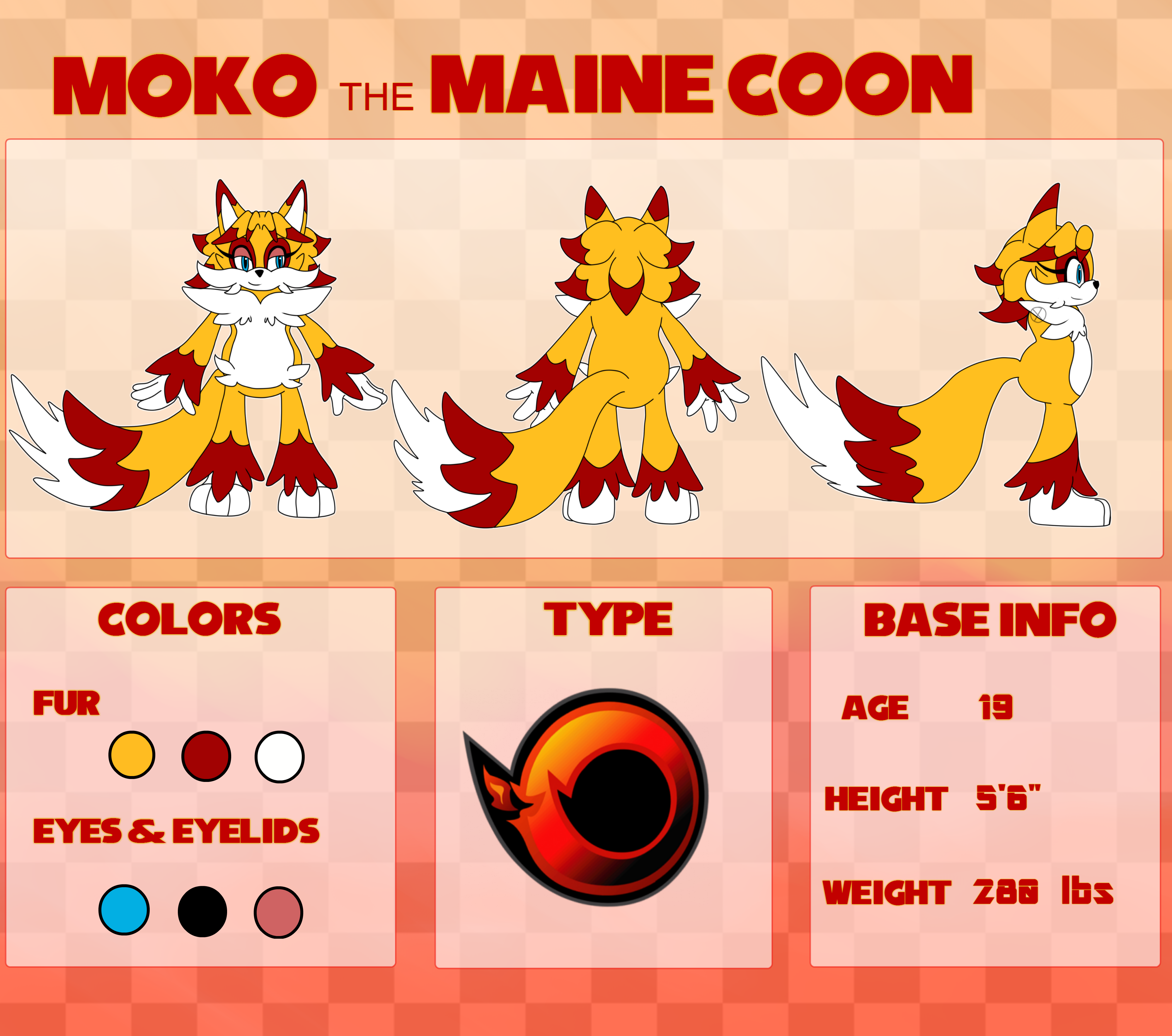 Ref Sheet- Moko the Maine Coon by VoltRaptor