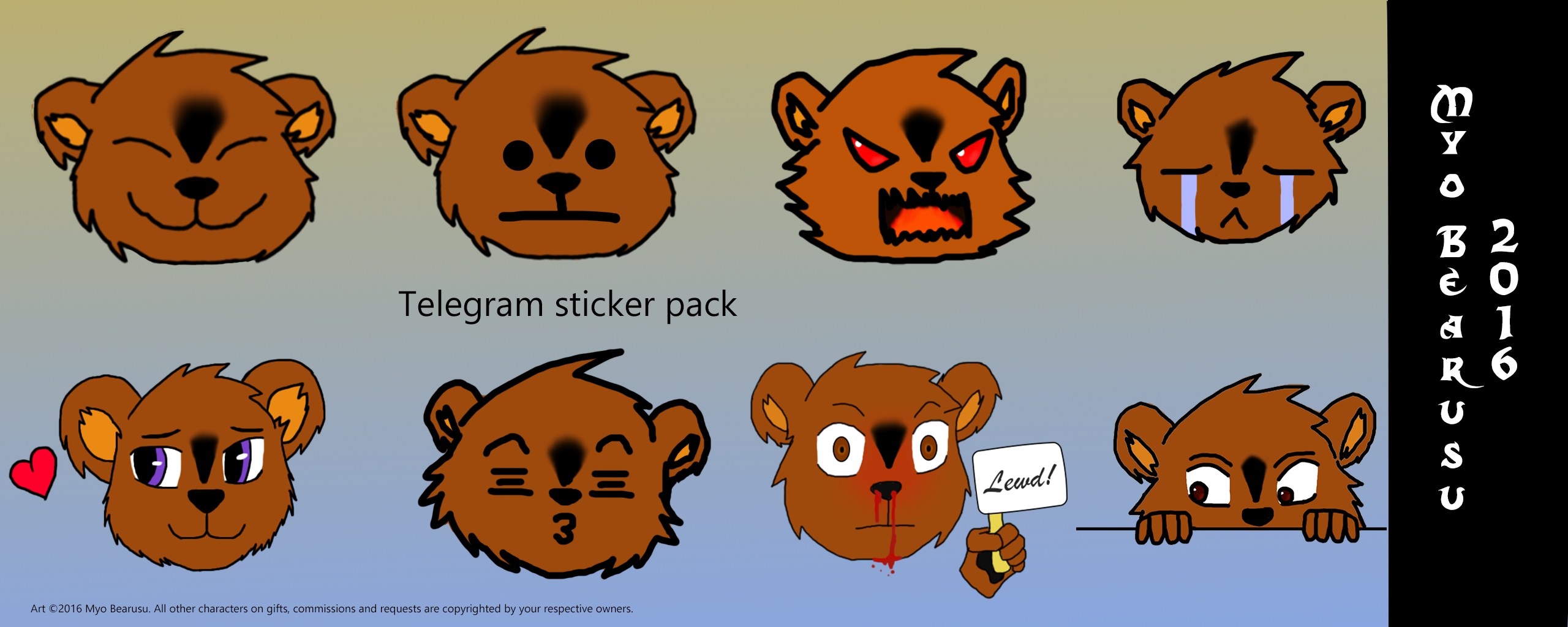 Telegram sticker pack #1 - Myo by BearusuMyo