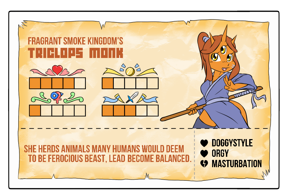 Towergirls Triclops monk Character card by Sewlde