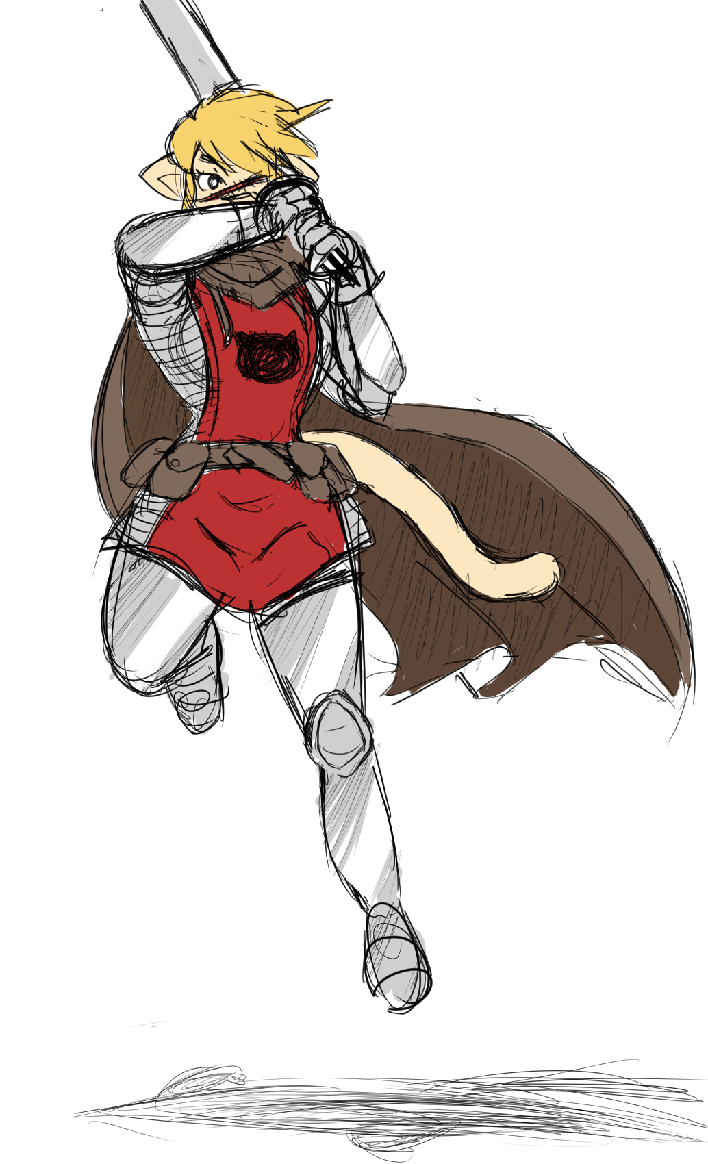 Cat Knight About to Strike by DurradonXylles