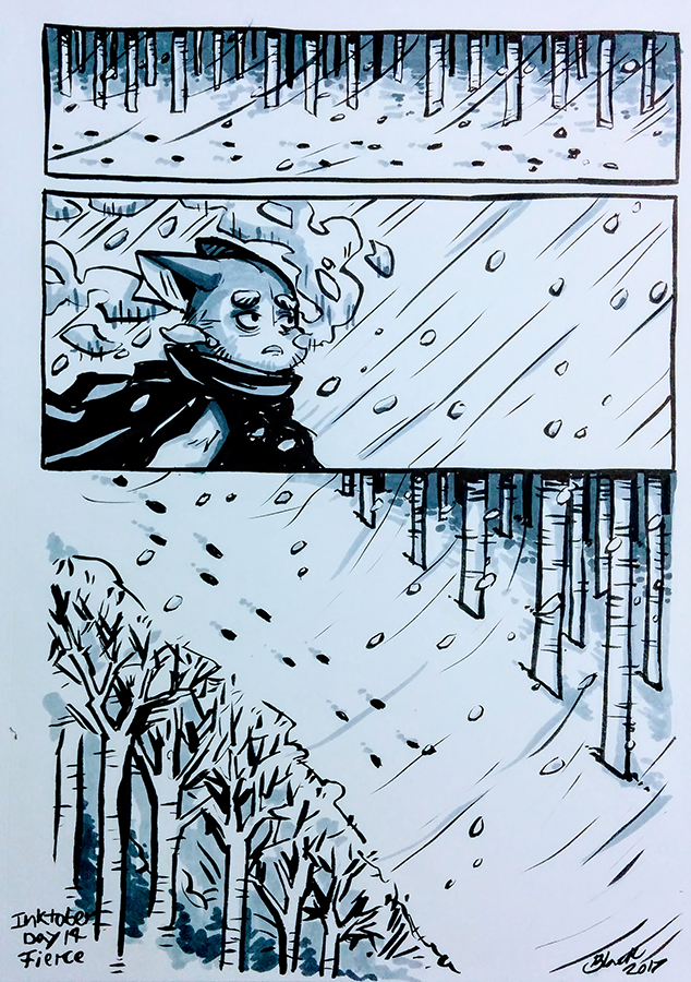 Into the Wild - Inktober Day 14 Fierce by Caycowa