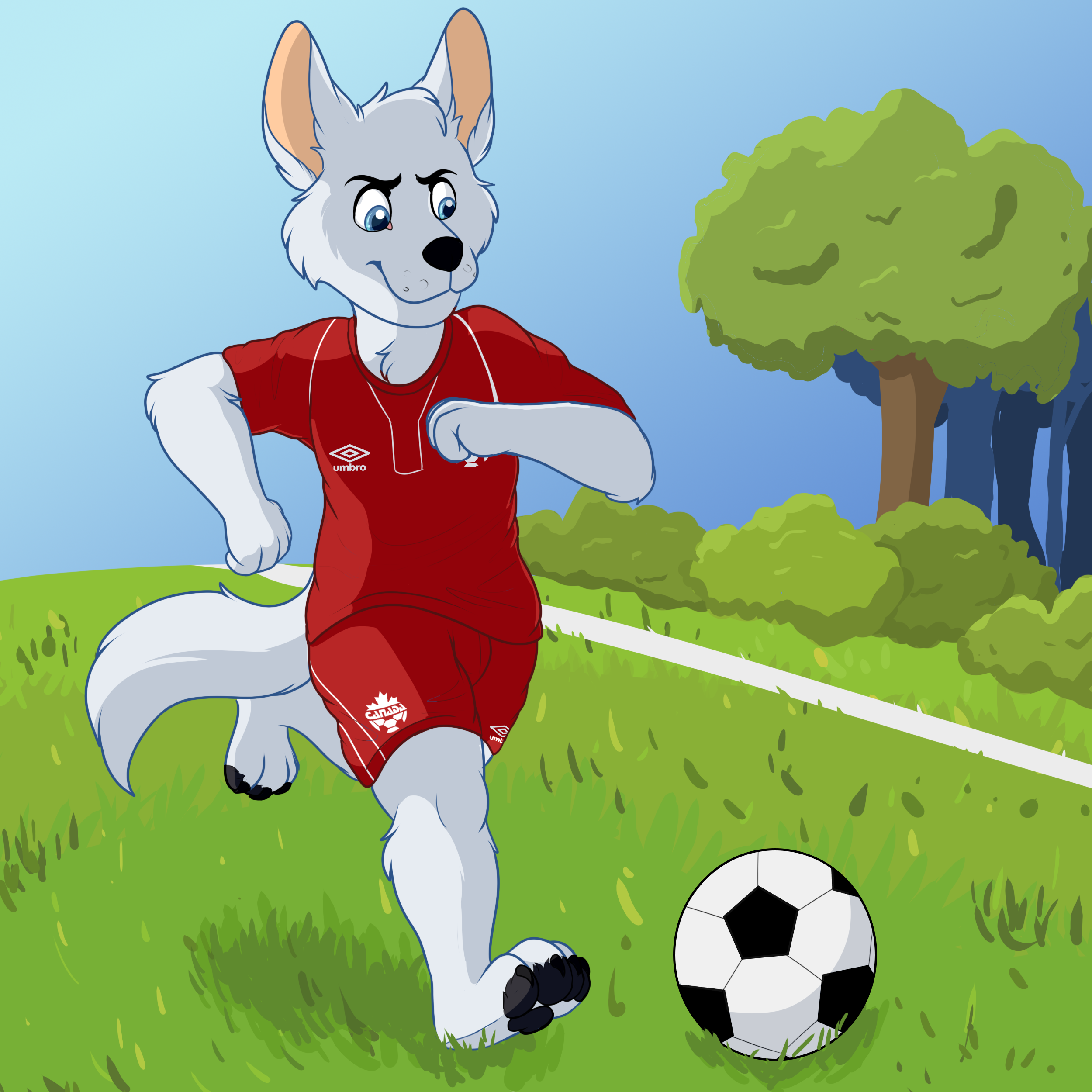 Pent playing Soccer by BaltNWolf