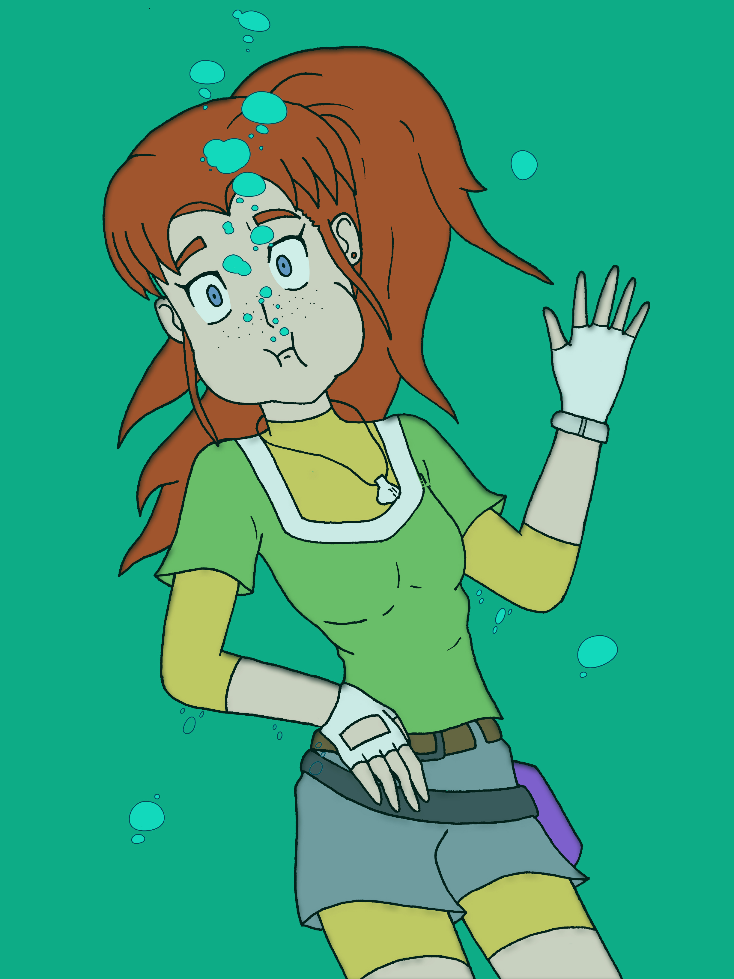 Drowning girl Digifron by darkbunny666