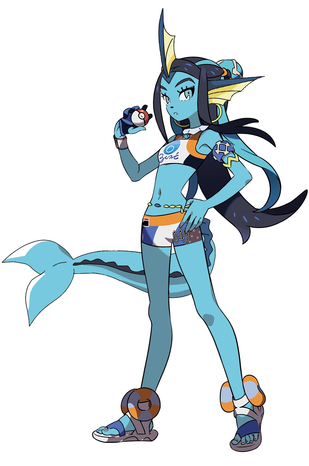 Anthro Vaporeon Nessa by JoffRob