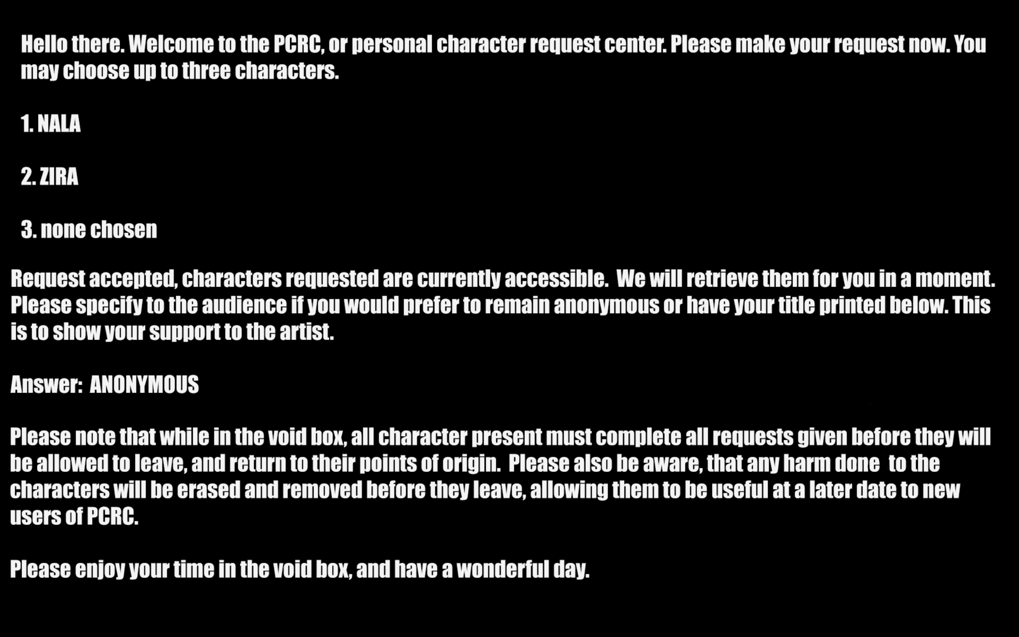 WELCOME TO THE PCRC: #1 (READ DESCRIPTION.) by Backlash91