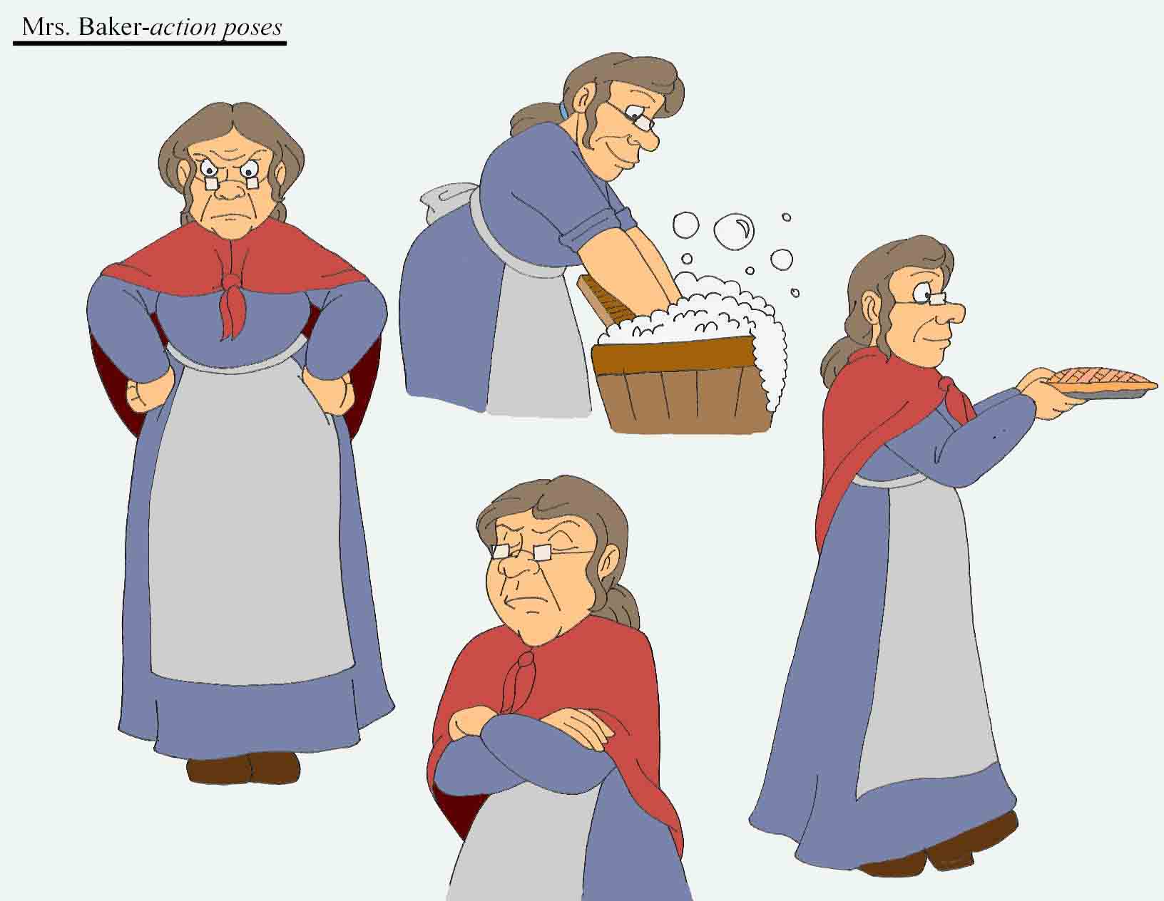 Mrs. Baker action poses by SweetCowLamb