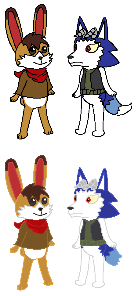 jock wolf and smug rabbit by Tna33