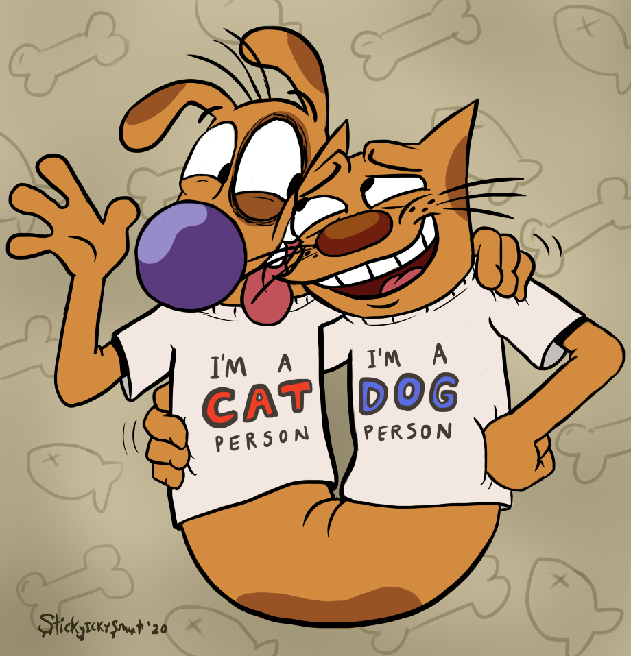 Cat Person Dog Person - COLOR by Stickyickysmut