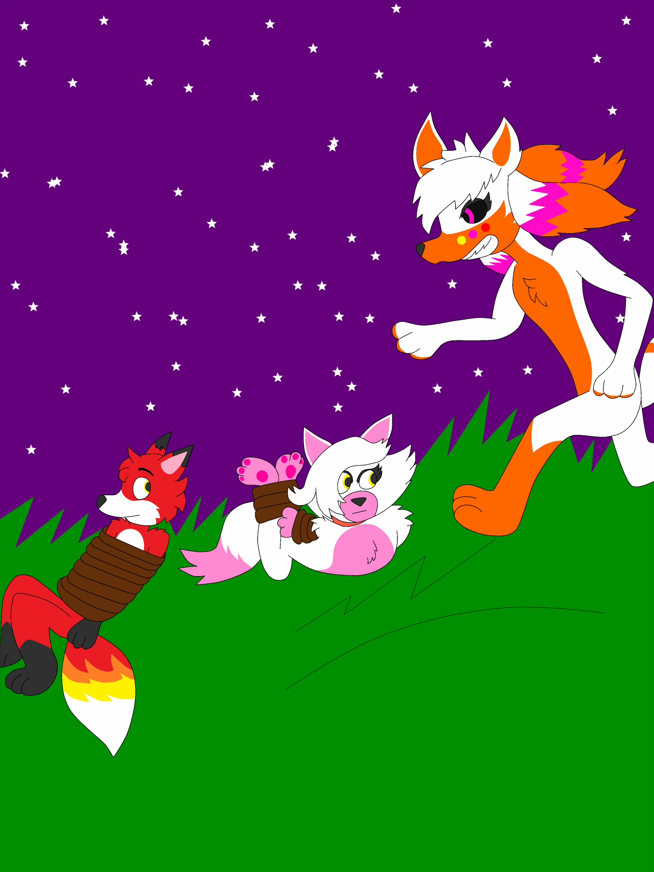 Rescuing Mangline and FireFox [RowserlotStudios1993] by MangledTheArcticWolf