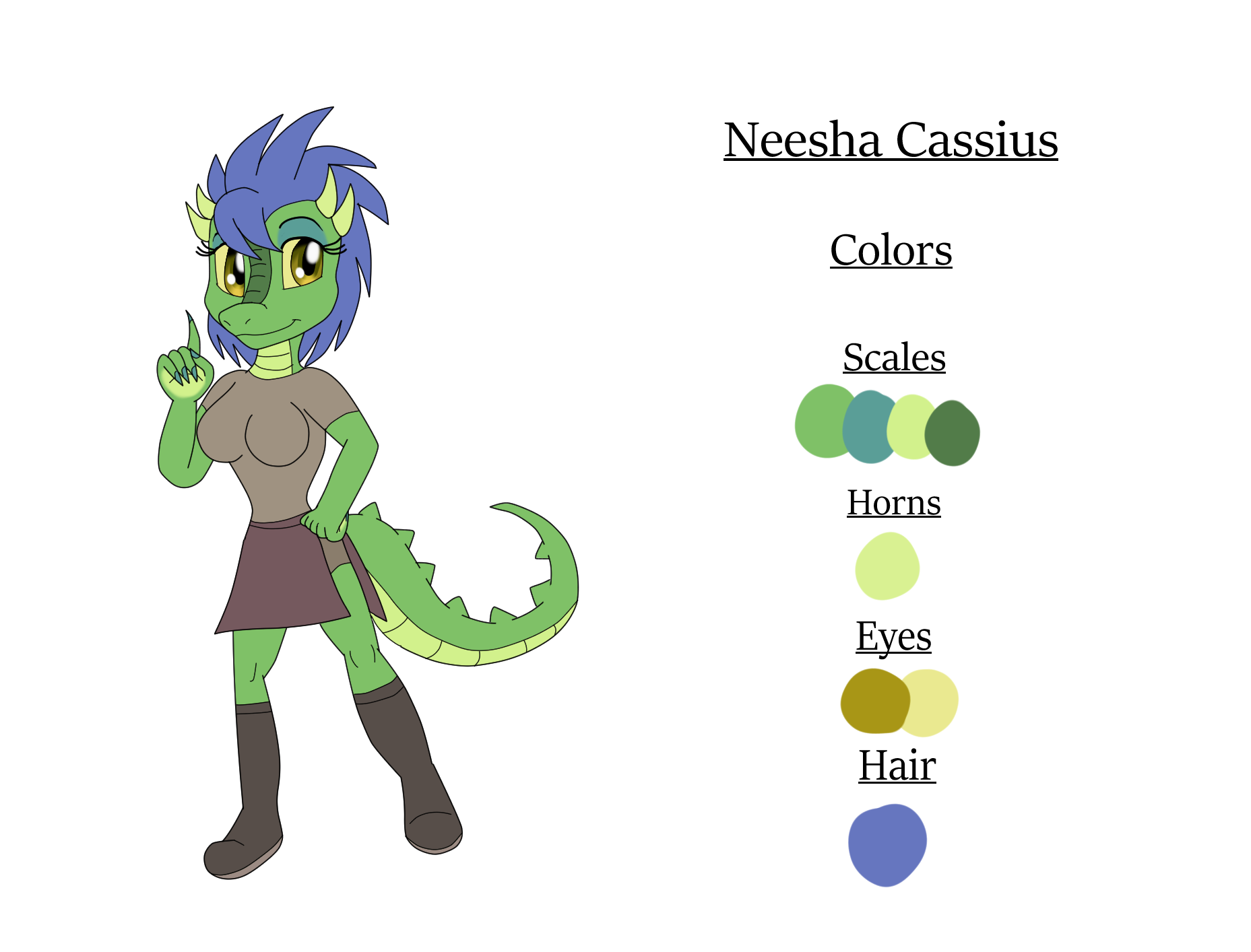 Neesha the Argonian Reference Sheet by KendraEevee