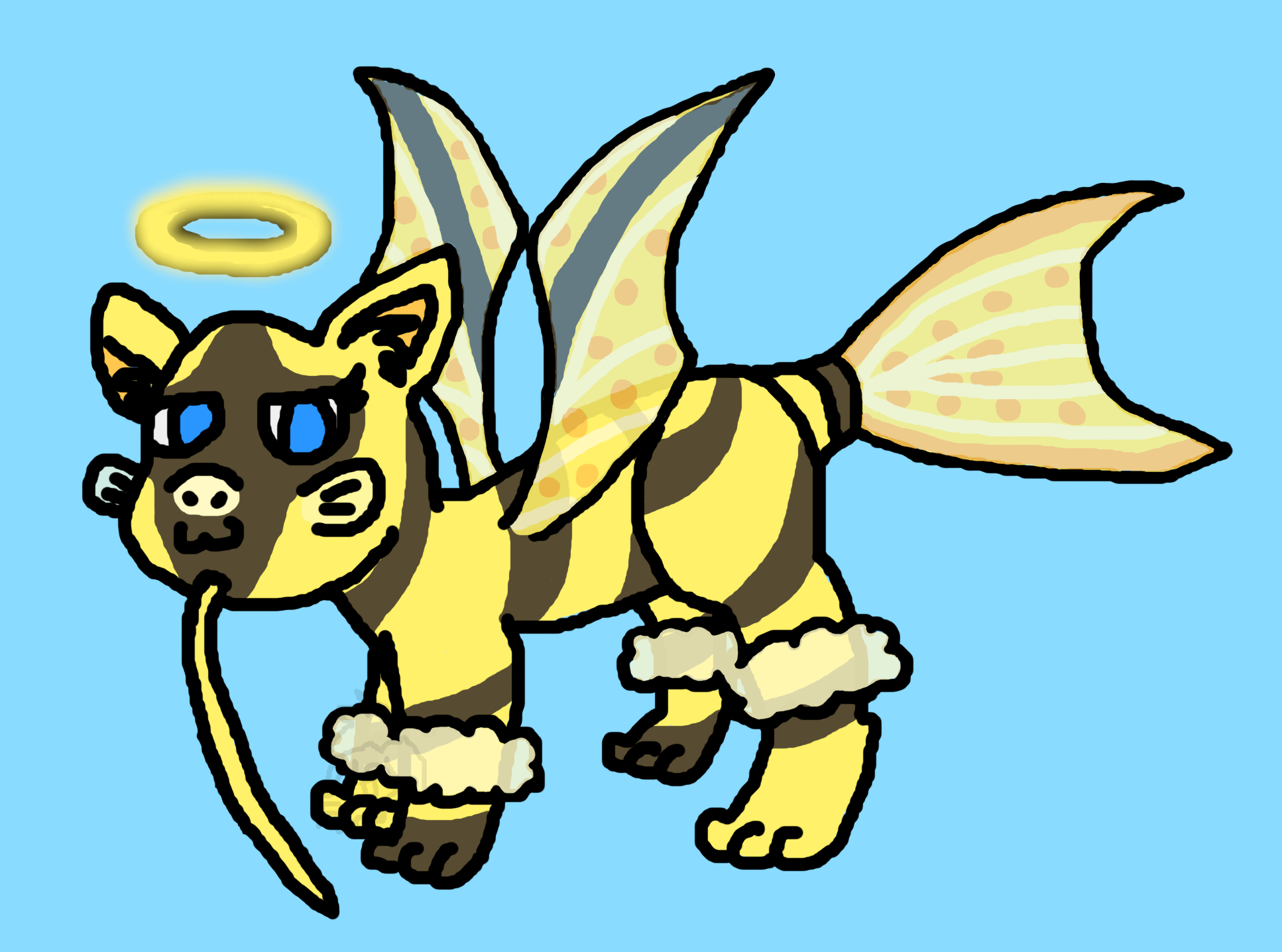 fish dog 2 angelfish by FloppyPony