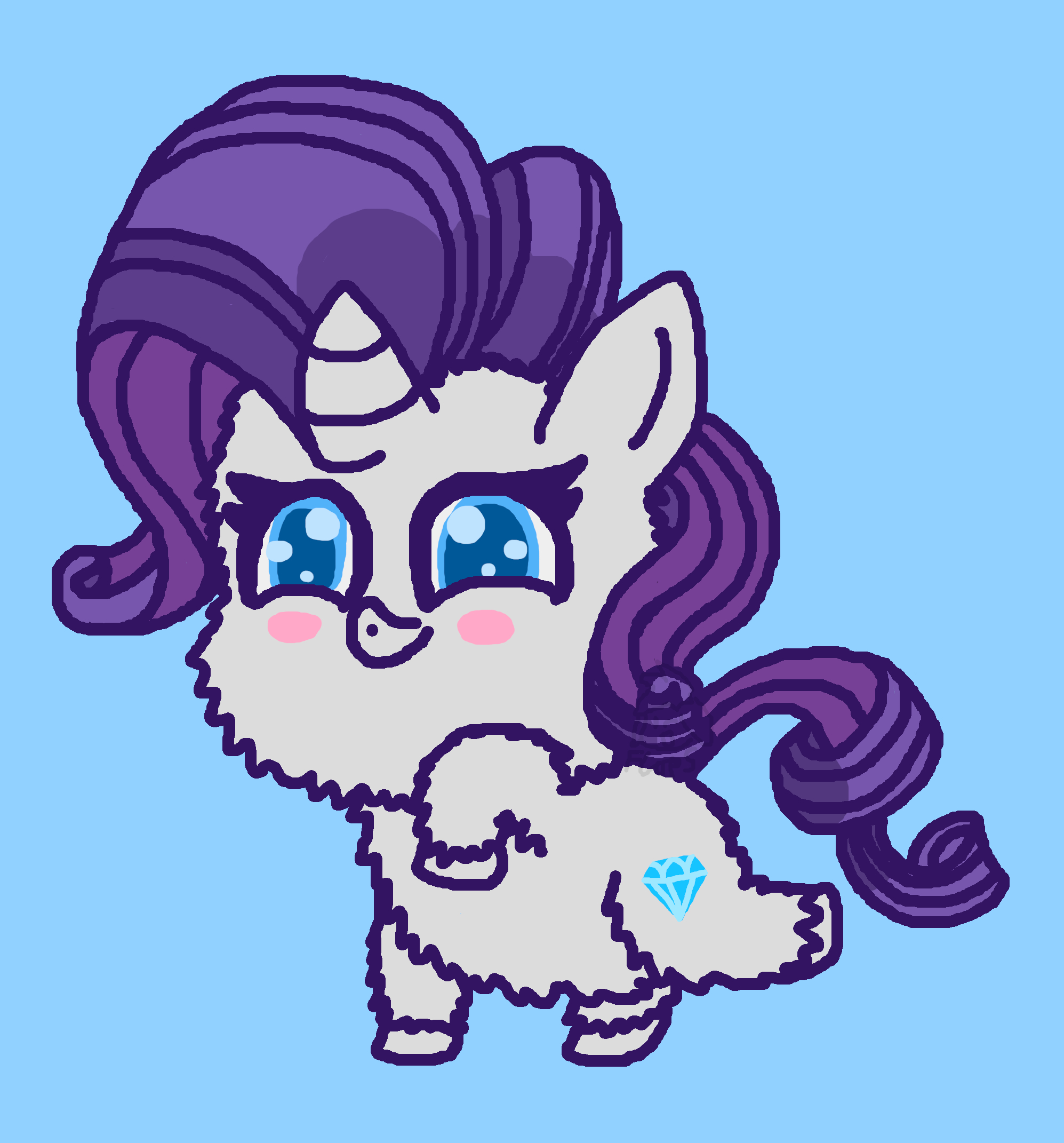 Fluffy baby Rarity by FloppyPony