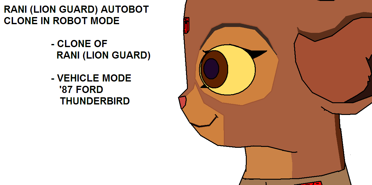Rani (Lion Guard) Autobot clone ref sheet by Art497