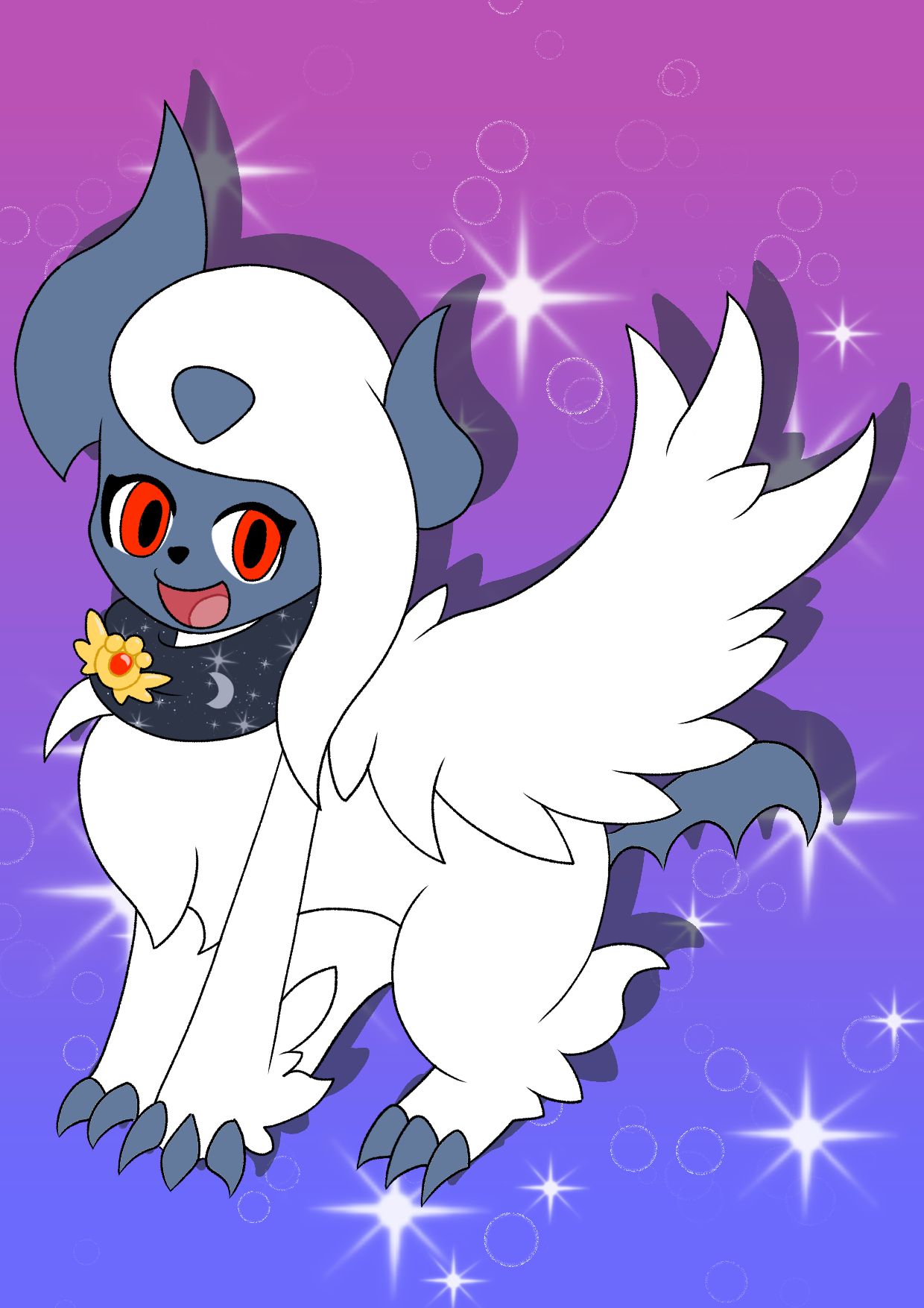 Chibi mega-absol by KatsuroKurosaki