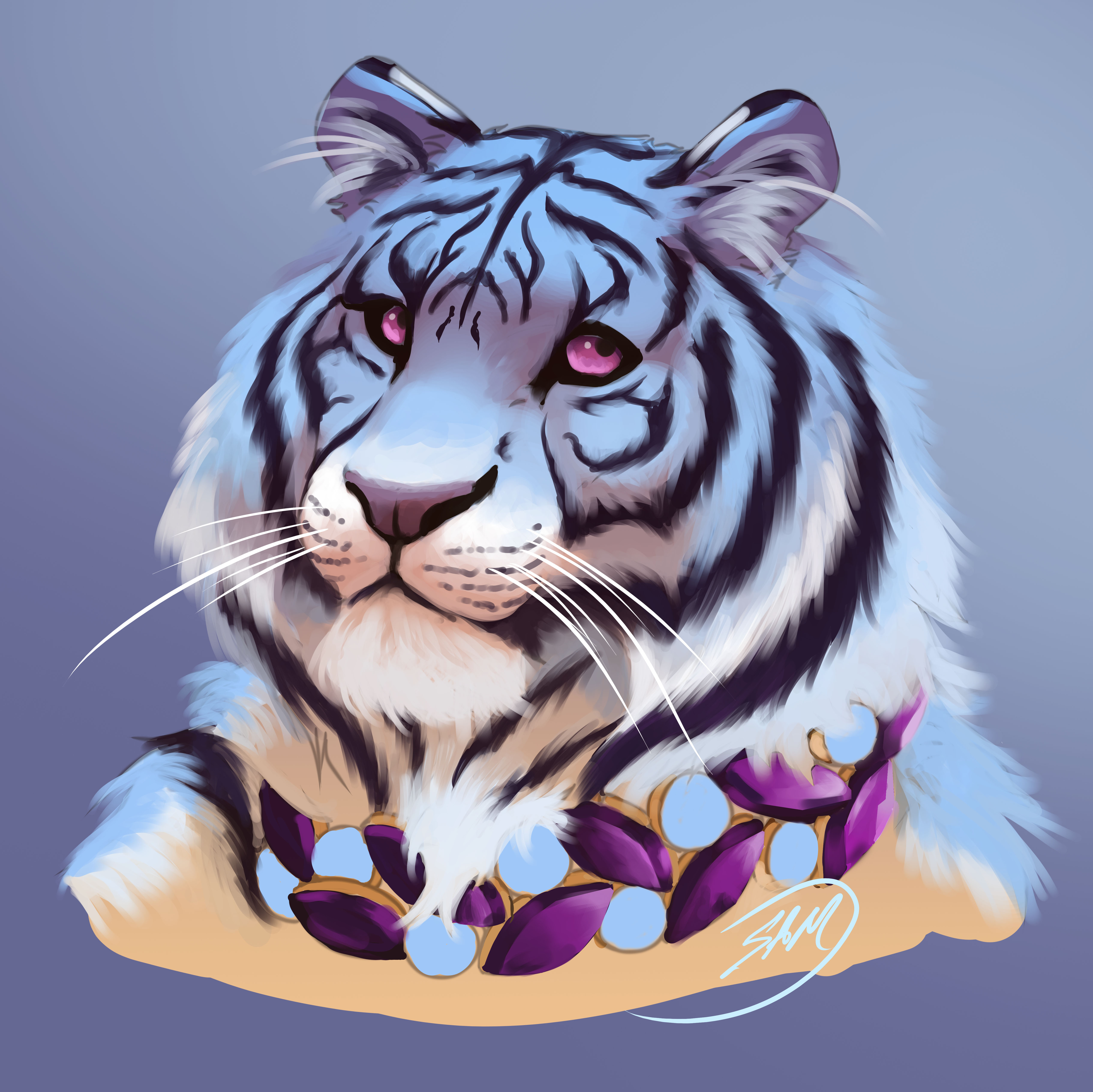 Sasha tiger fursona by Studywrongstrong