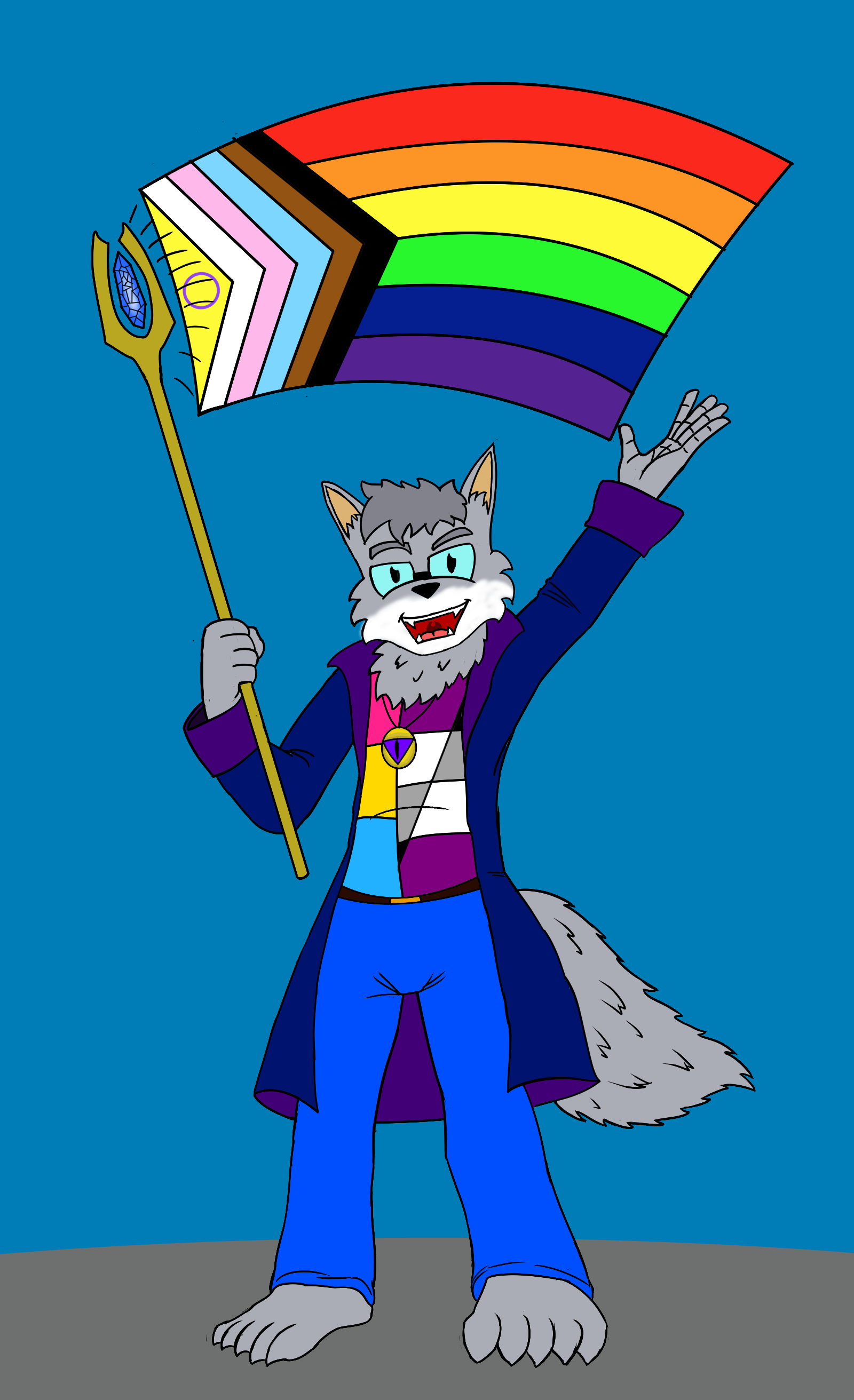 Pride Month: My Fursona/Me and my Flags by LoneWolf23k