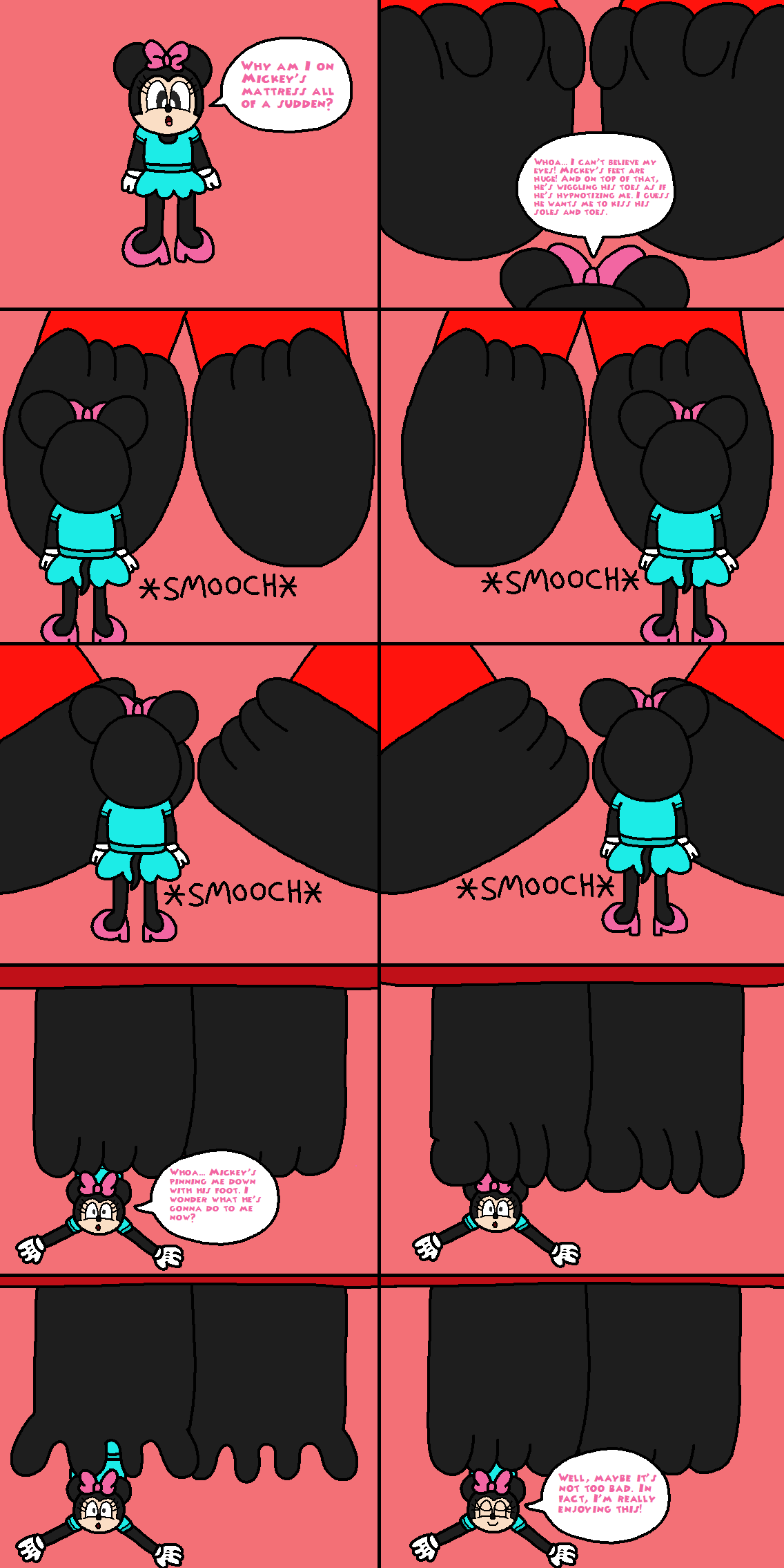 REQUEST - Mickey Feet Teases Minnie by KirbyHamtaroGirl