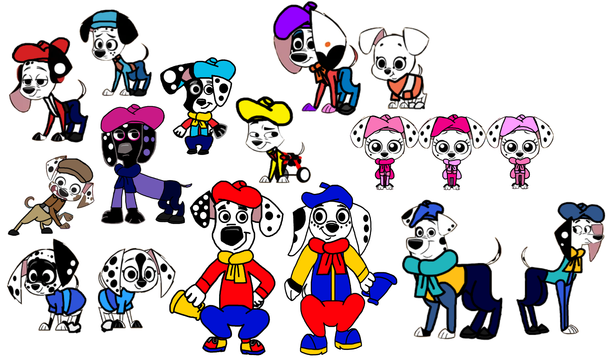 101 Dalmatian Street Dogs in Filmmaker Outfits by DemonFuego48