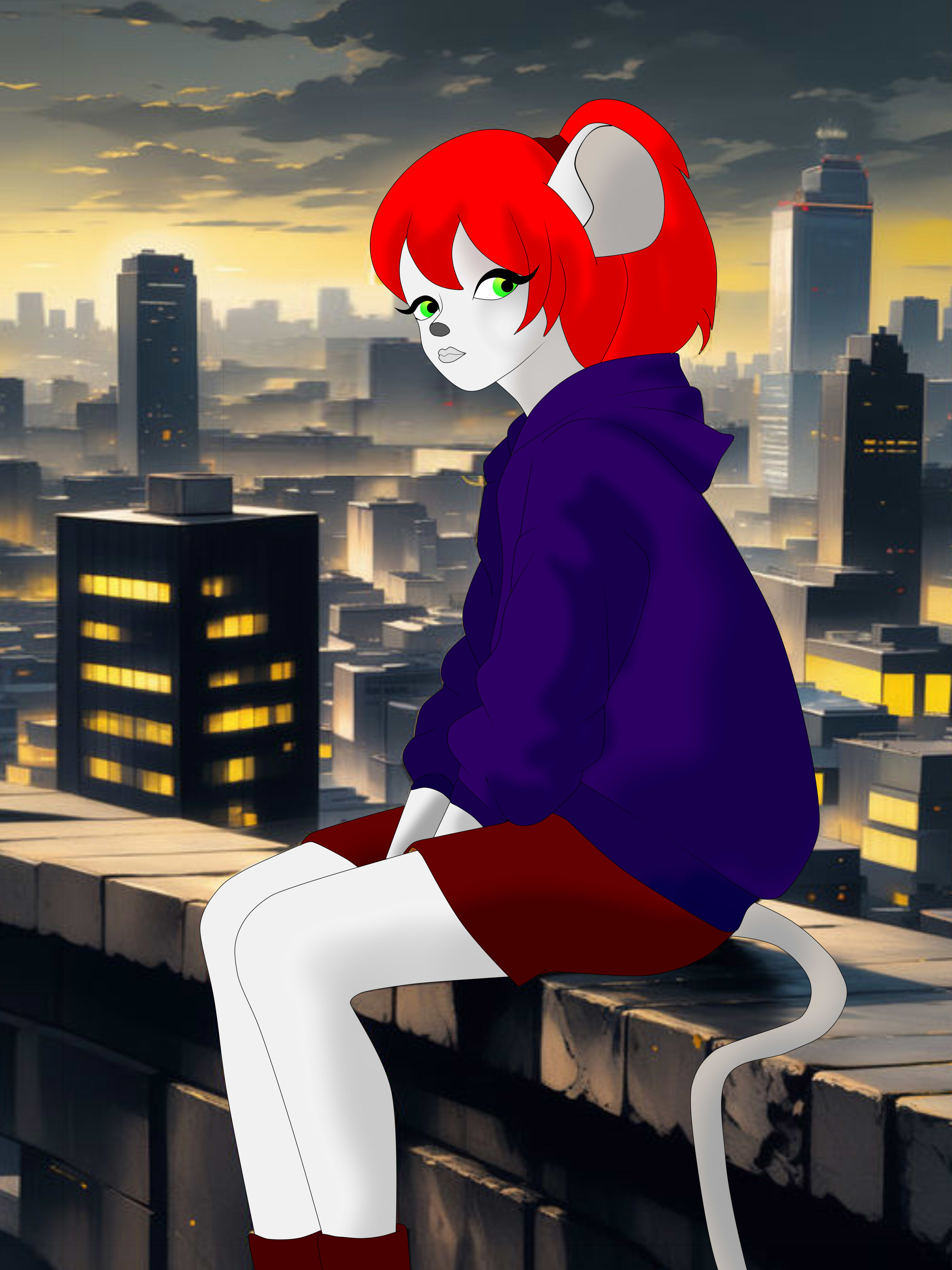 Rose sitting outside by Dragonzero