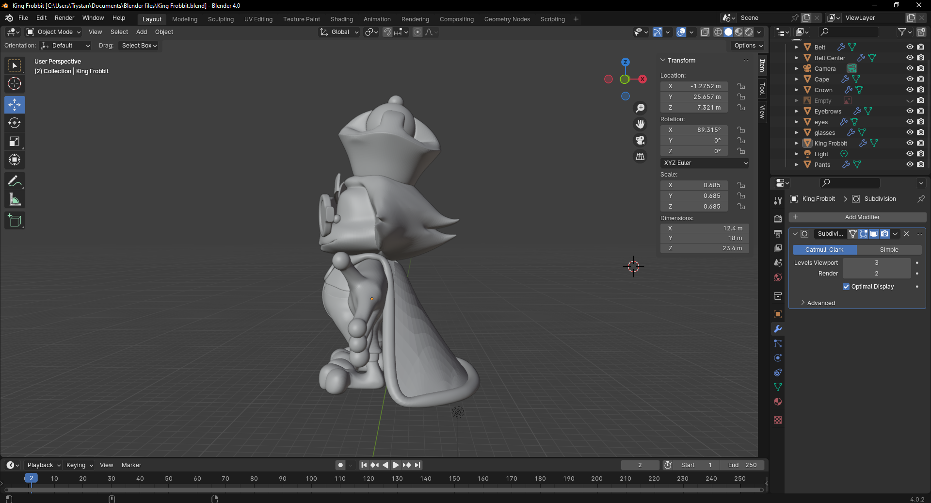 King Frobbit Fan Art Model by MadWolf