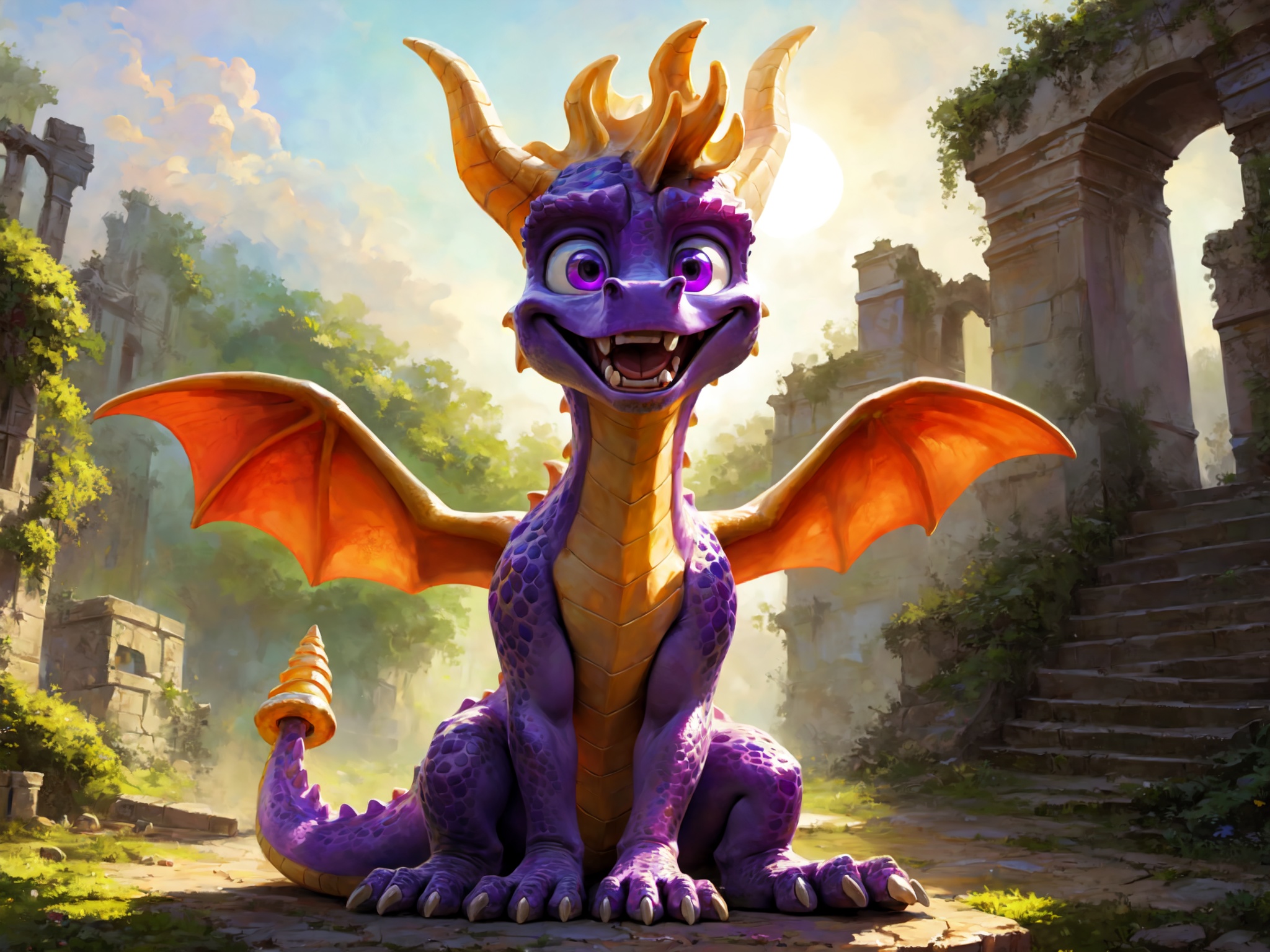 Happy Spyro during day by AutoSnep