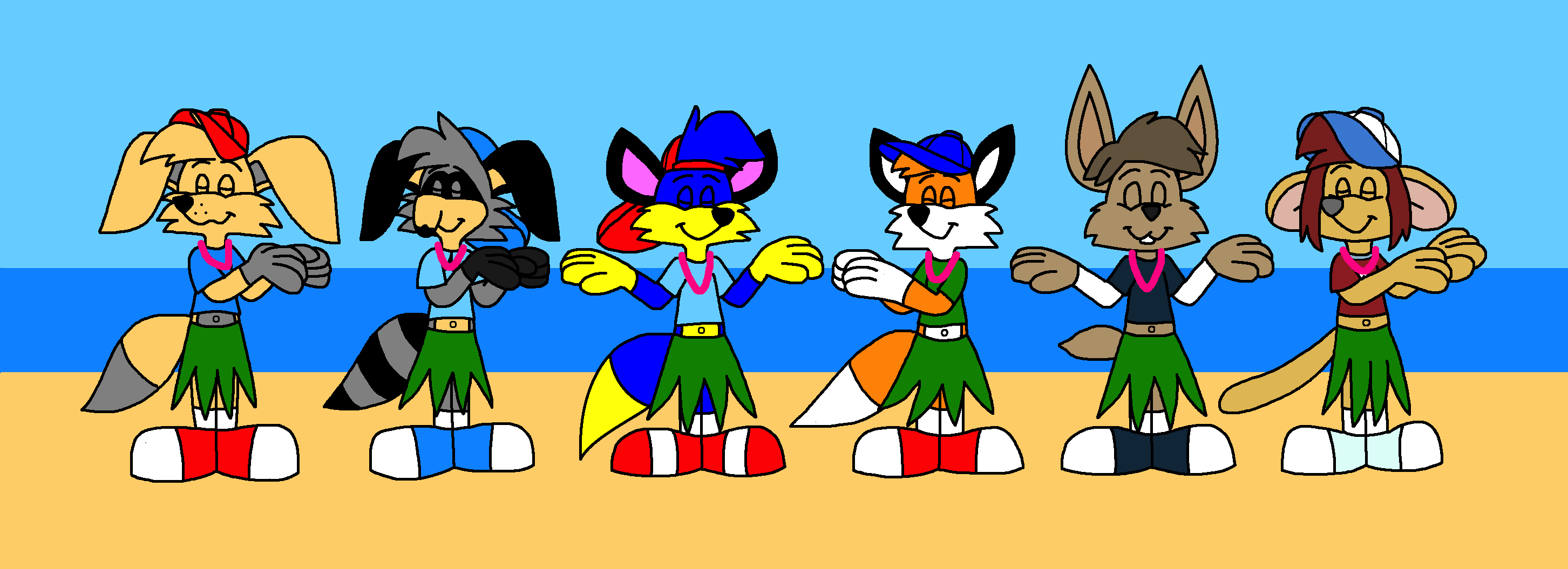 Friends In Hula Dance By Toonlandianfox2002