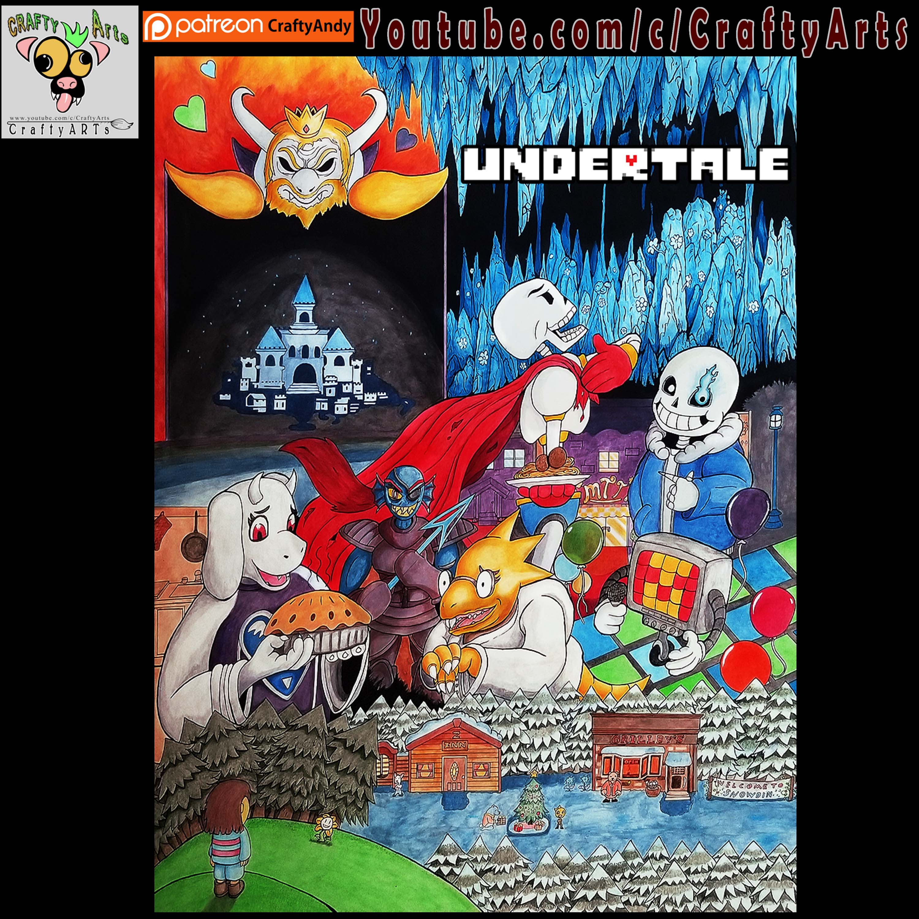 Undertale Fanart Acrylic Painting By CraftyAndy by CraftyAndyArt