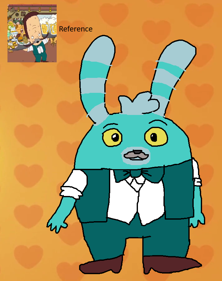 Bozzly with Jared's Waiter Outfit by DisneyBlueyFan