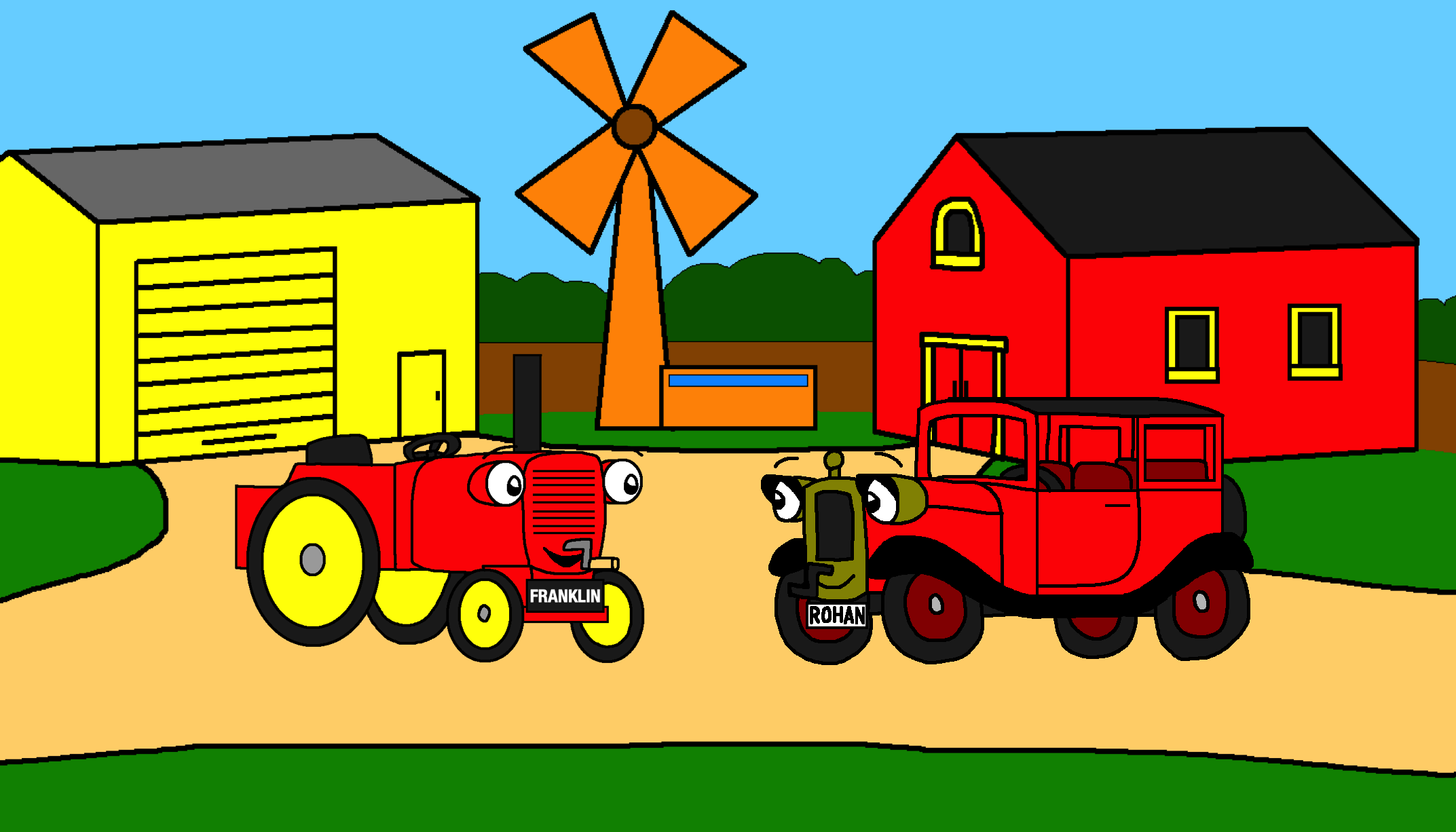 Rohan Meeting Franklin on the Farm by ToonlandianFox2002