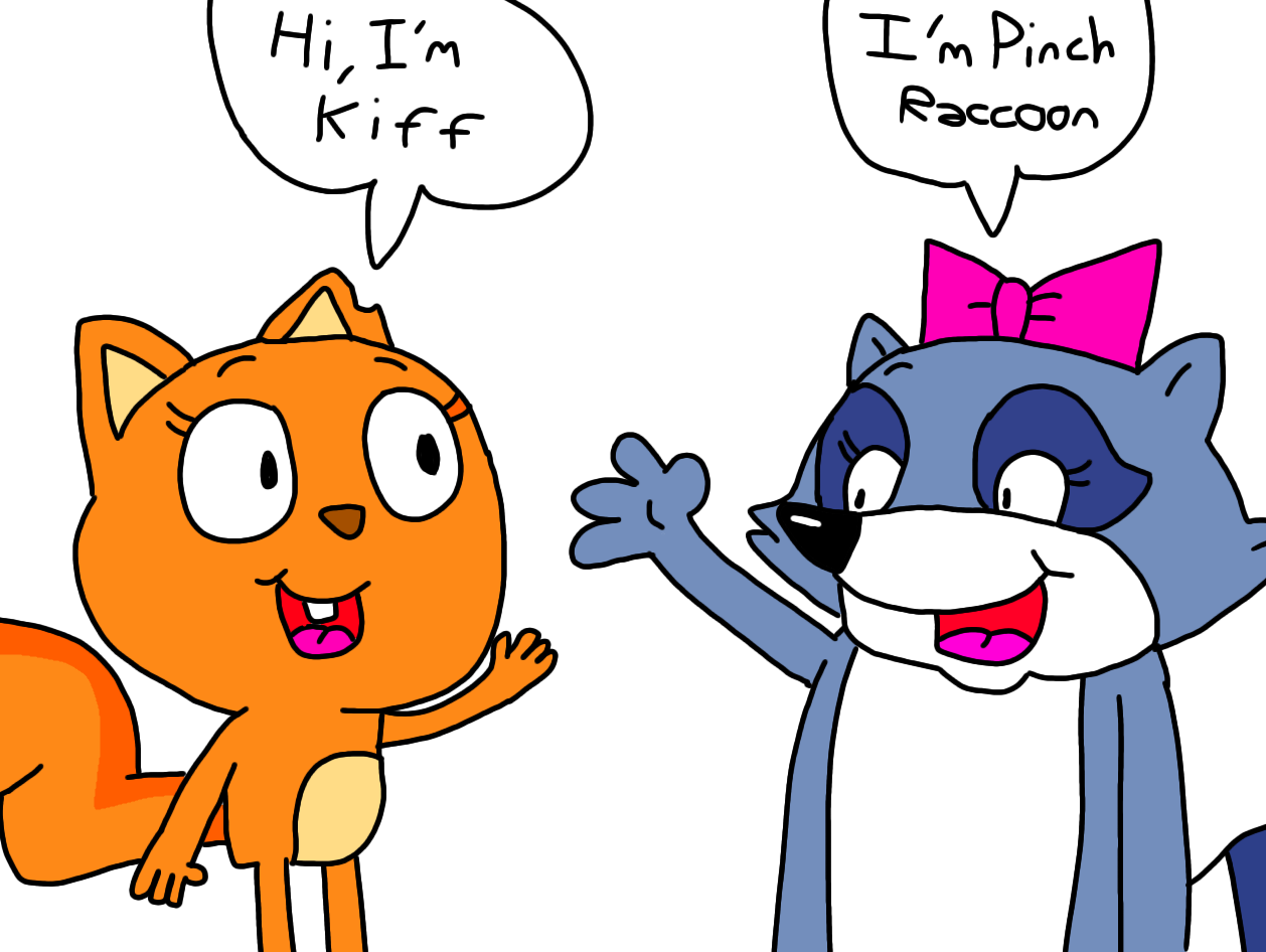 Kiff meets Pinch Raccoon by frogtable125