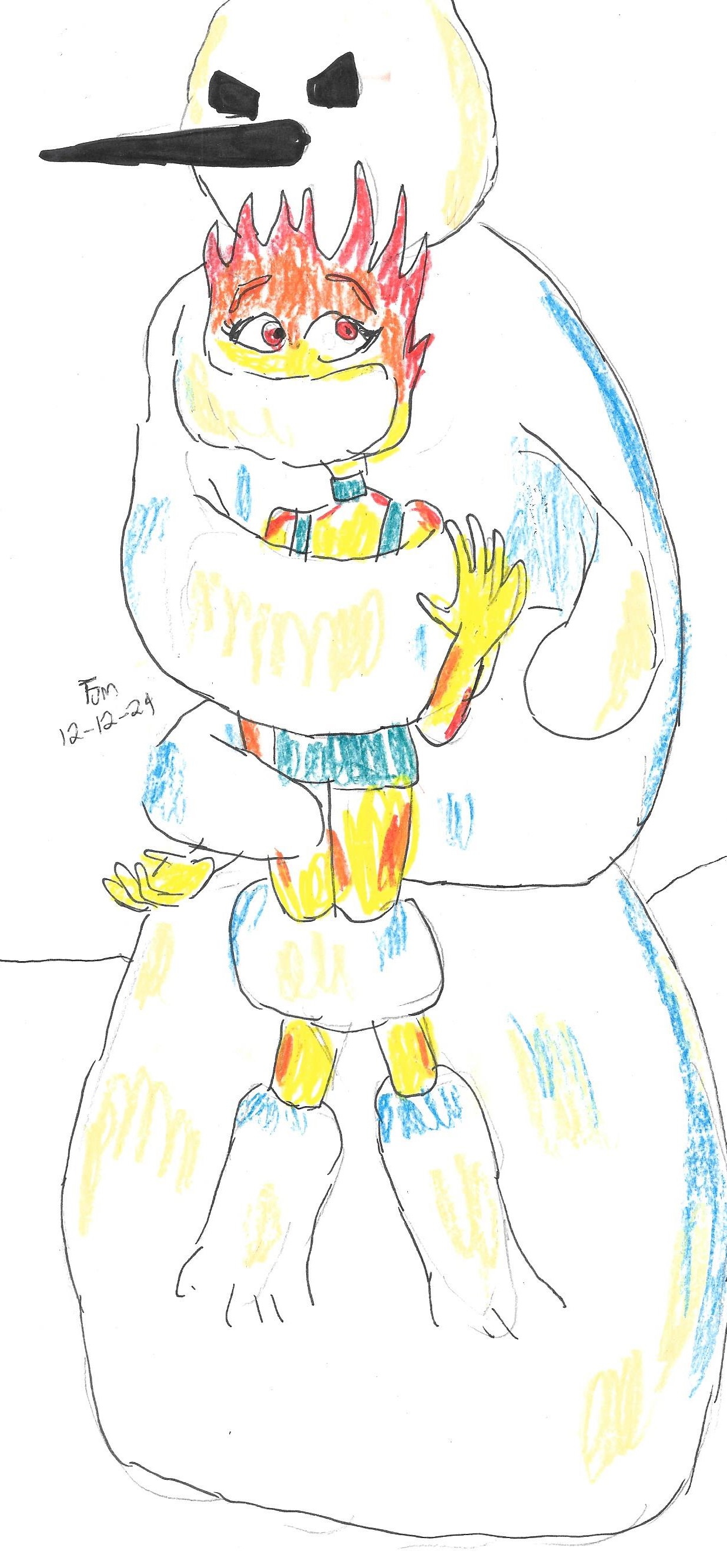 HOLIDAY HAVOC Ember Lumen vs the Snowman by Godzilla713