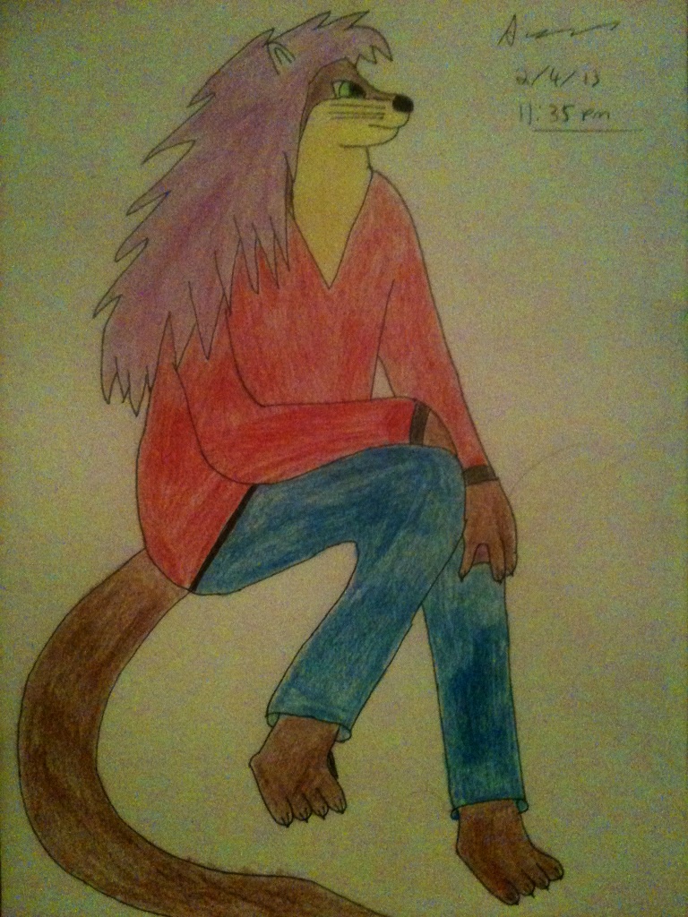 Deyna sitting on Invisible Stuffs by DeynaLorne