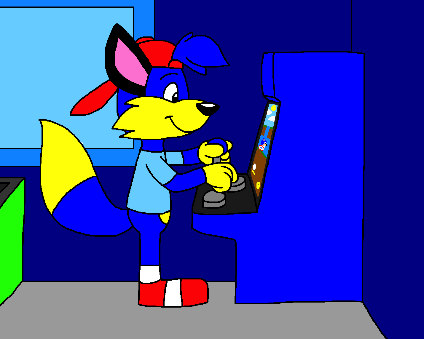 Alex the Fox Playing a Arcade Game/Billy the Fox Playing a Tennis/Alex ...