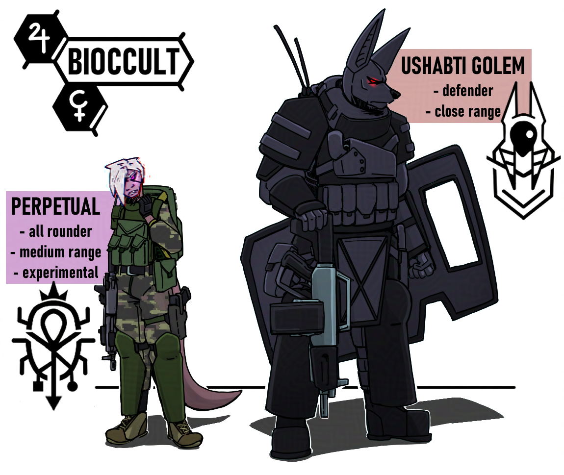 Perpetual and Ushabti - BIOCCULT operators (batch 1) by masterzoroark666