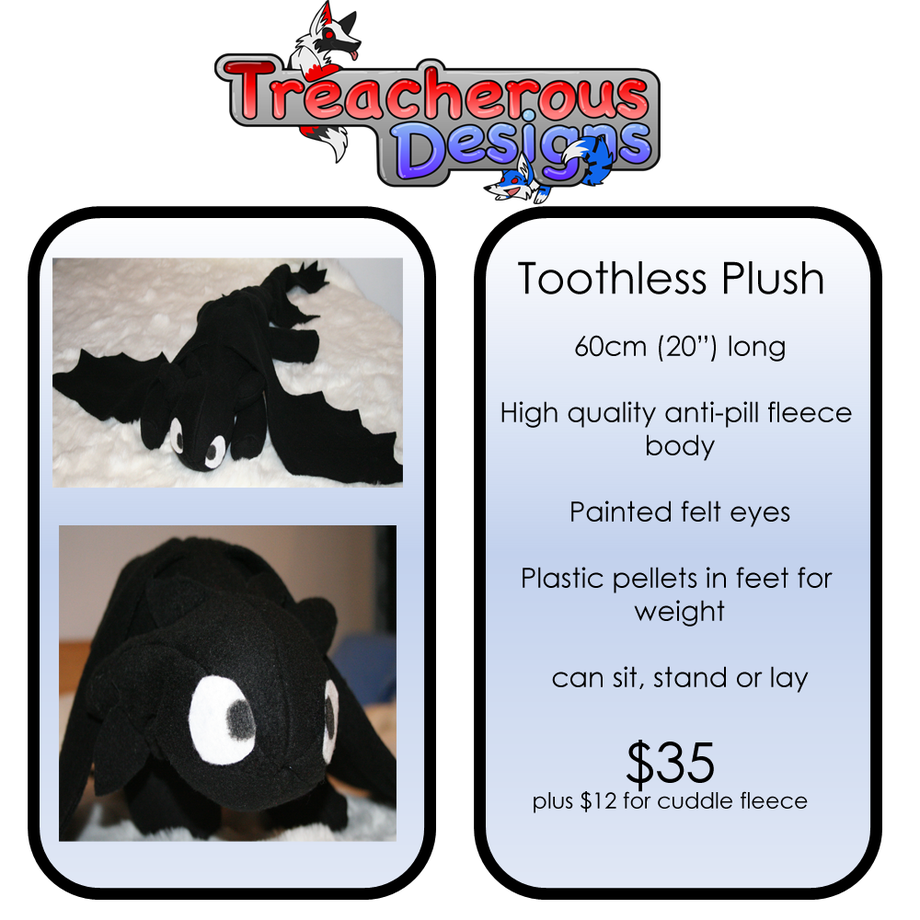 Toothless Plush Commissions by Vixenification