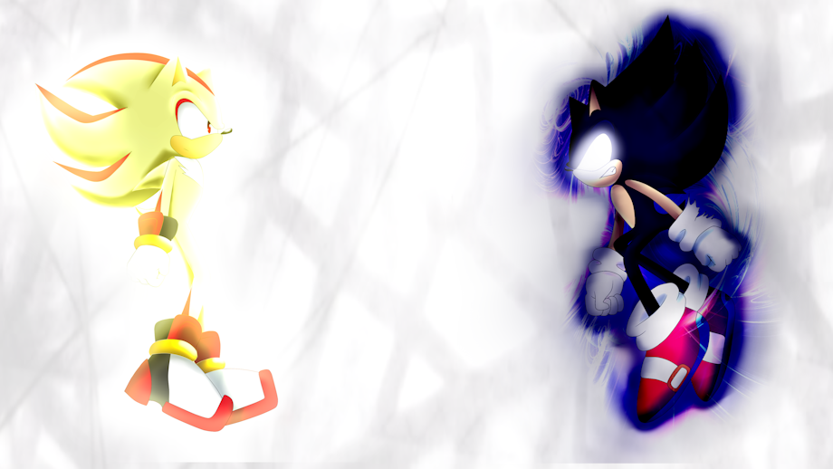 Super Shadow vs Dark Sonic. by paintOctavia66