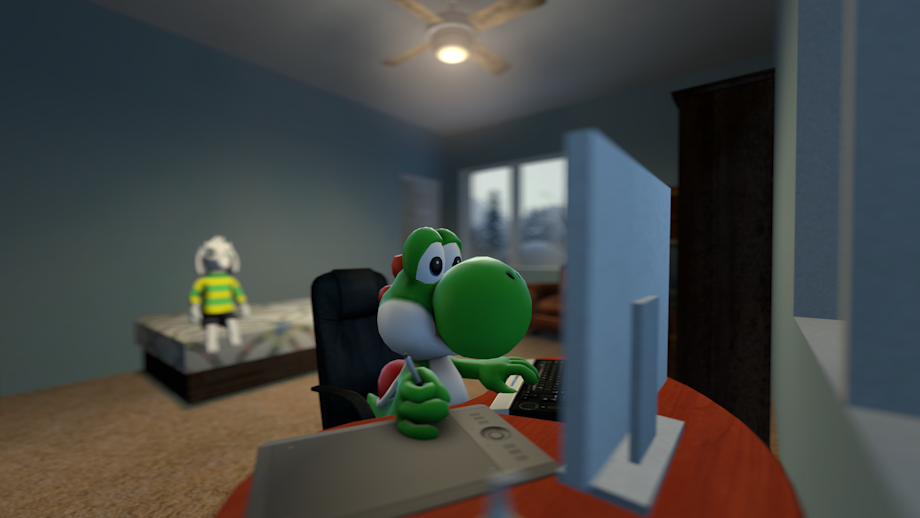 Creative Yoshi at work by DigimonForever