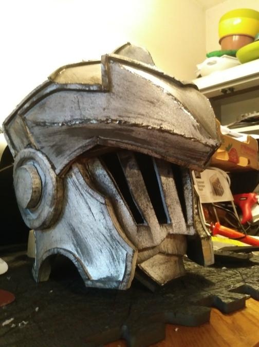 Goblin Slayer Helmet Progress by FearMeImFluffy