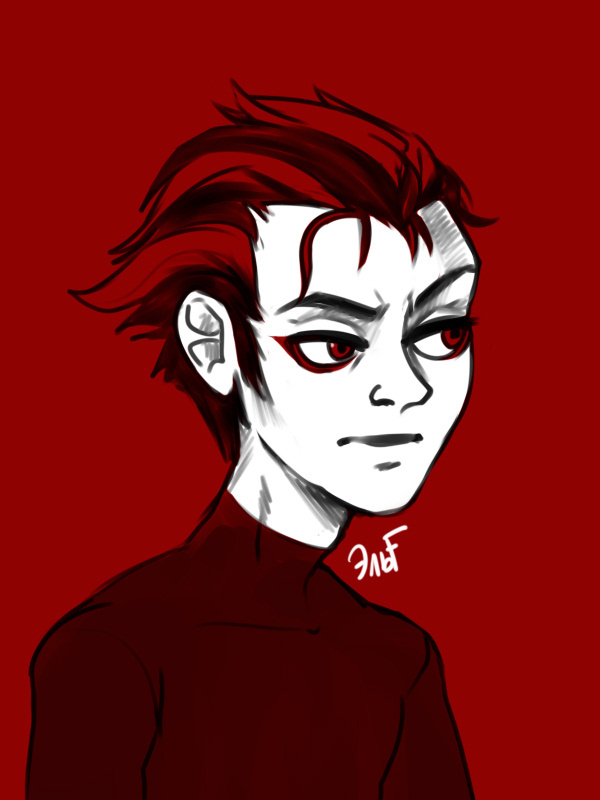 5 shades of Shadow the Hedgehod's human face by KrazyELF