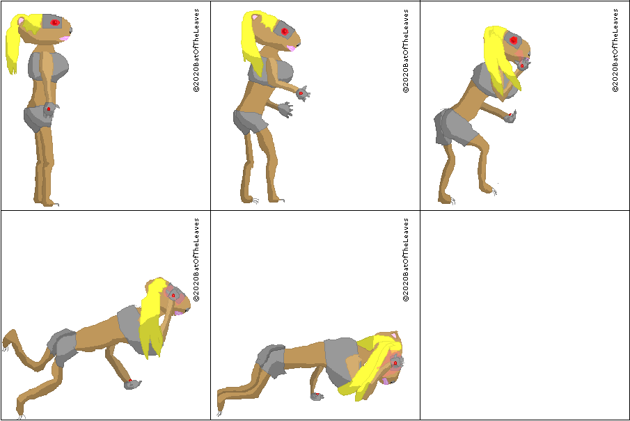 Cyborg Mole-woman Falling by BatOfTheLeaves