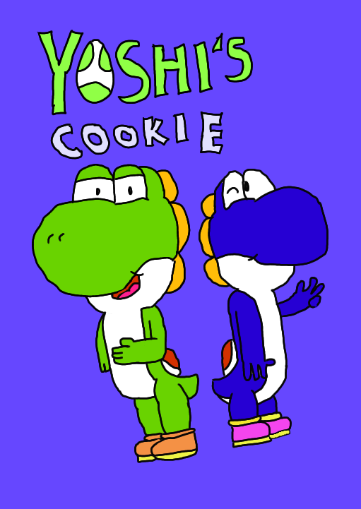 Two Yoshis and a Yoshi's Cookie Logo by frogtable125
