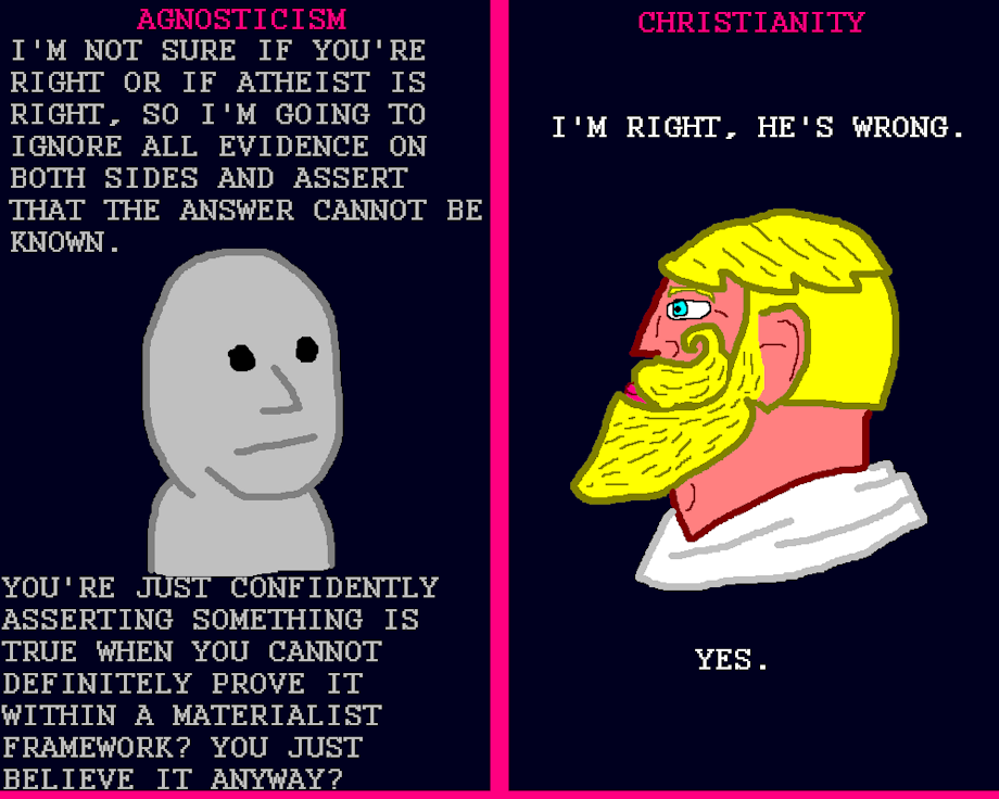Christianity vs Agnosticism by UnstableSable