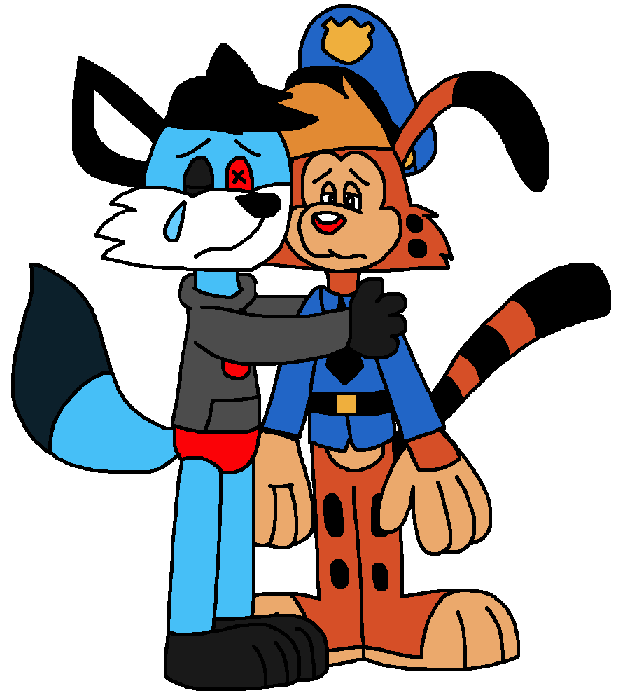 Star Wilde Jr hug with Bonkers Bobcat by ToonlandianFox2002