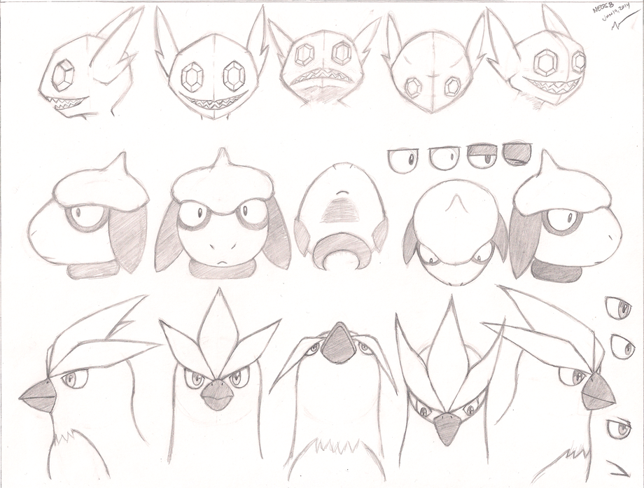 Pokemon head sketch request 2 (Complete!) by Neos8