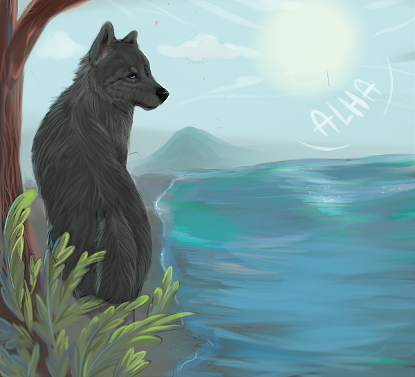 Wolf Resting (by Alhanda) by Blackwervolk